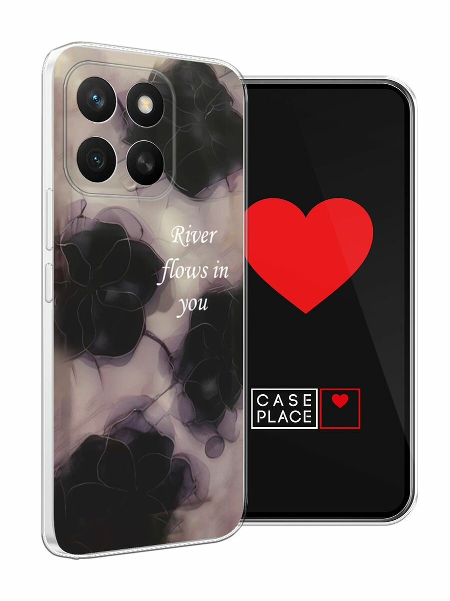 Силиконовый чехол на Honor X8c / Хонор X8c с принтом River flows in you — фото 1