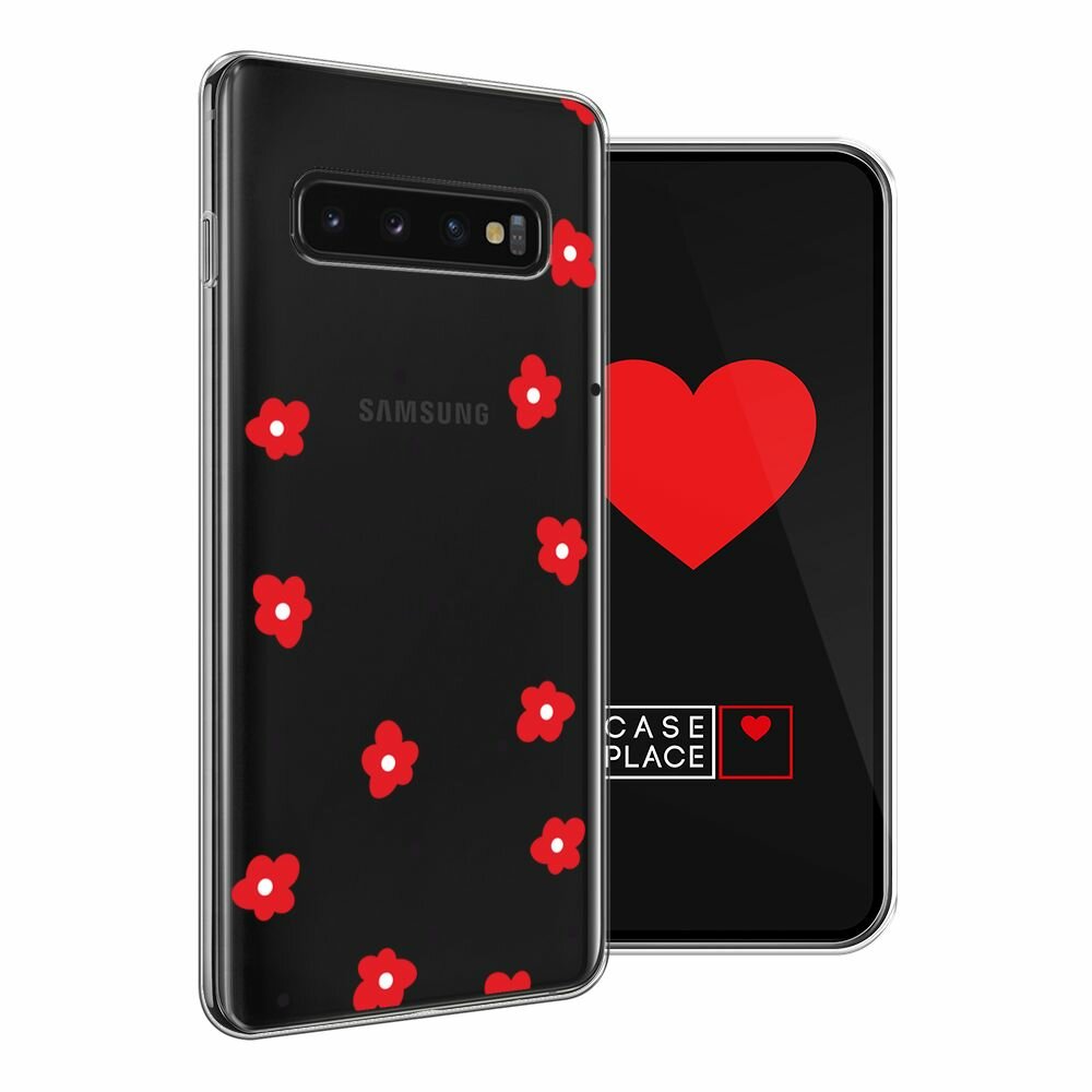 Чехол на Samsung Galaxy S10 / Самсунг Галакси S10 с принтом "Have a flower day 2", прозрачный — фото 1