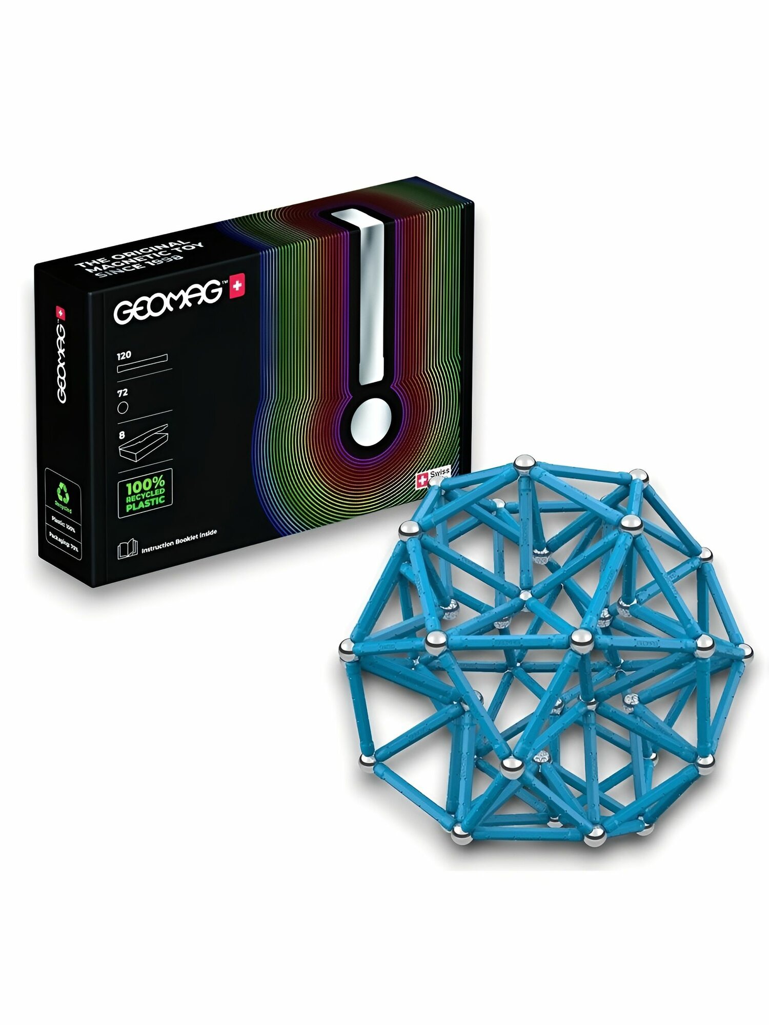 GEOMAG Магнитный конструктор Компакт голубой набор 192 элемента для детей от 8 лет