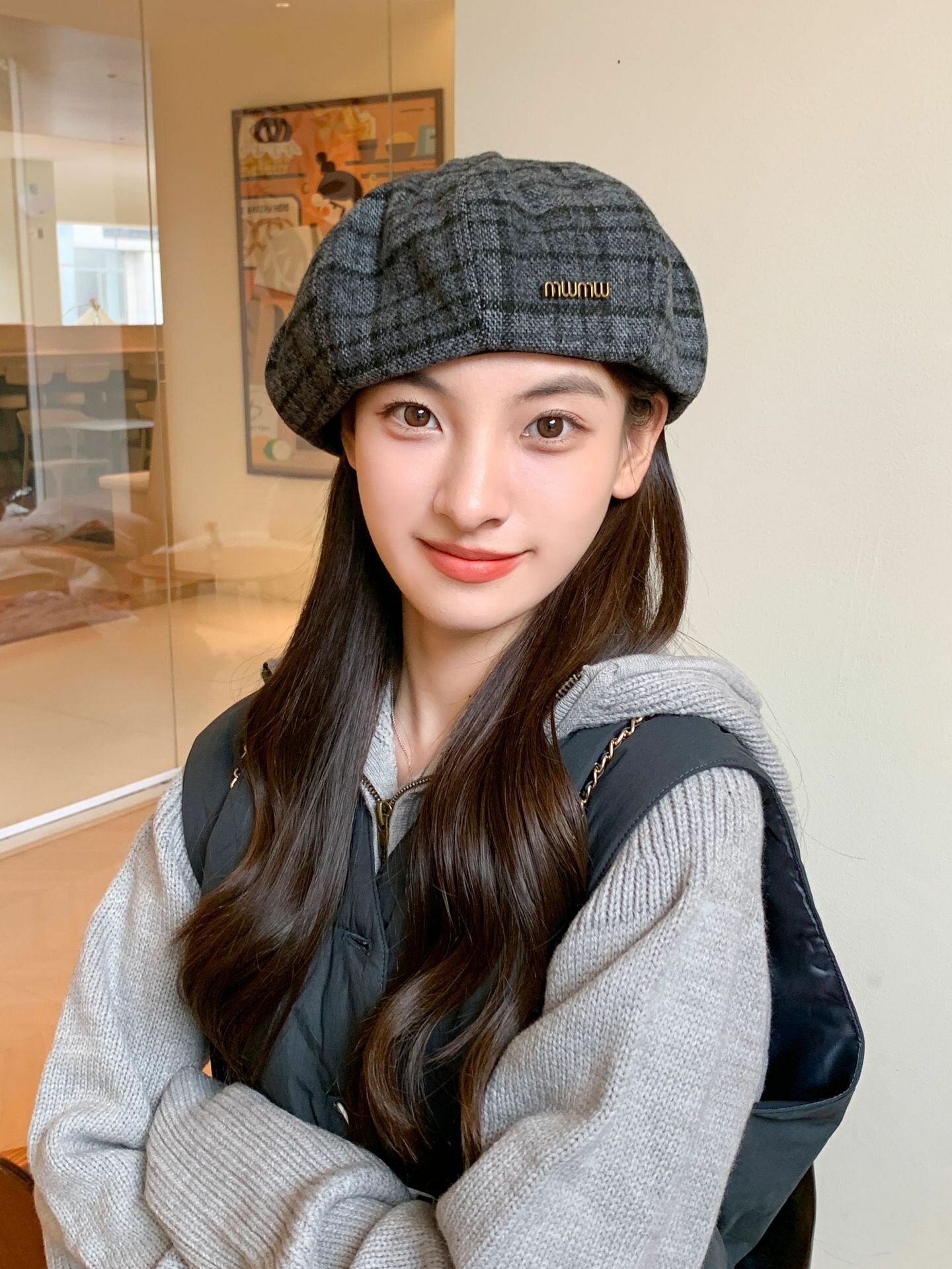 2024 весна и осень, новый теплый берет из чистого хлопка, британская ретро-шляпа художника, большая окружность головы, открывающая лицо, маленькая шляпа газетчика