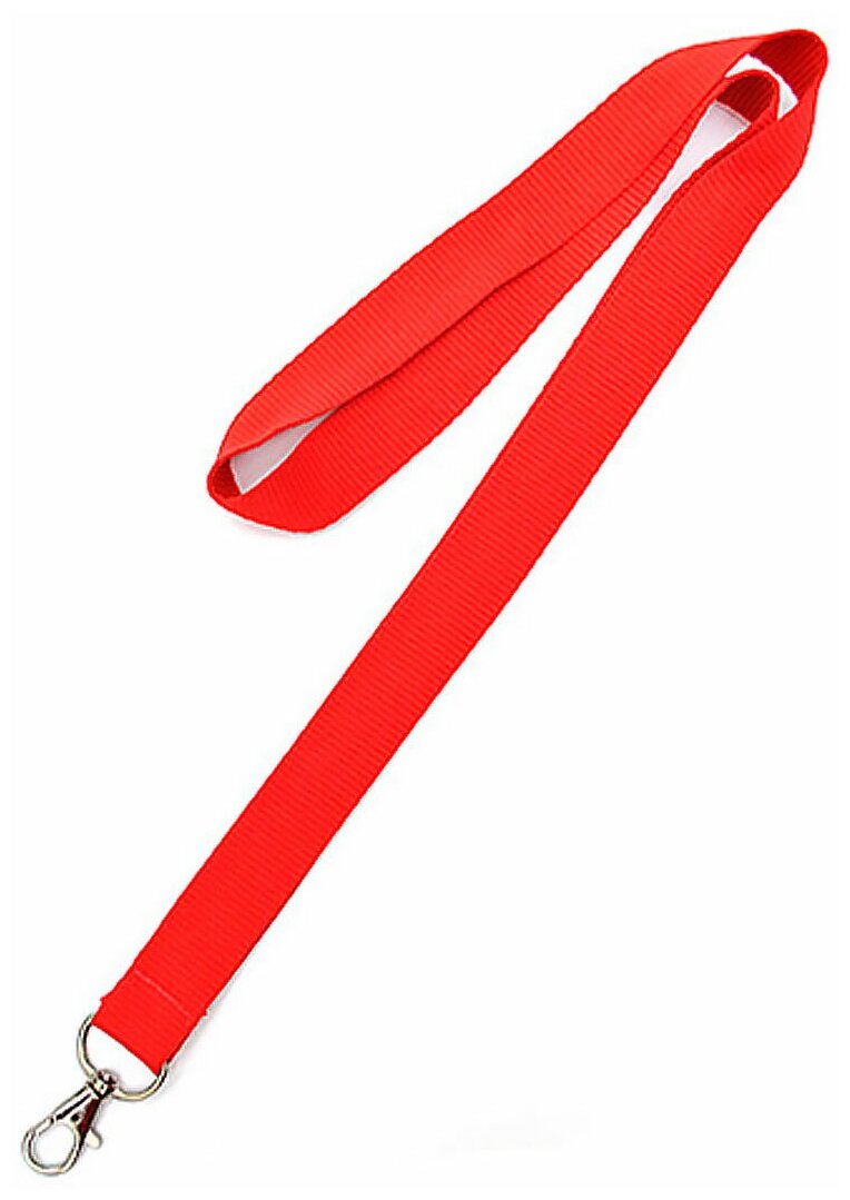 Ланьярд Badgestock - лента для бейджа с карабином-люкс 20 мм, красный, 10 шт