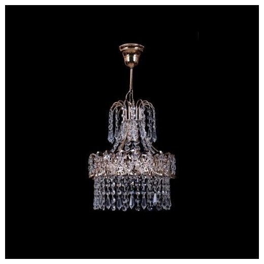 Люстра Гусь-Хрустальный Кухонный подвес Катерина №2, хрусталь, Е27, 60 Вт, кол-во ламп: 1 шт, цвет арматуры: золотой