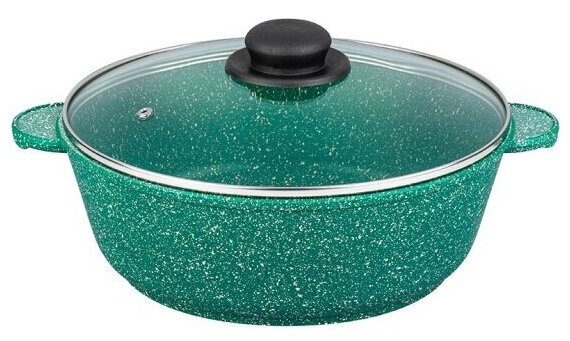 Жаровня-сотейник Elan Gallery гармония вкуса изумруд с крышкой, 3,7 л 26 см