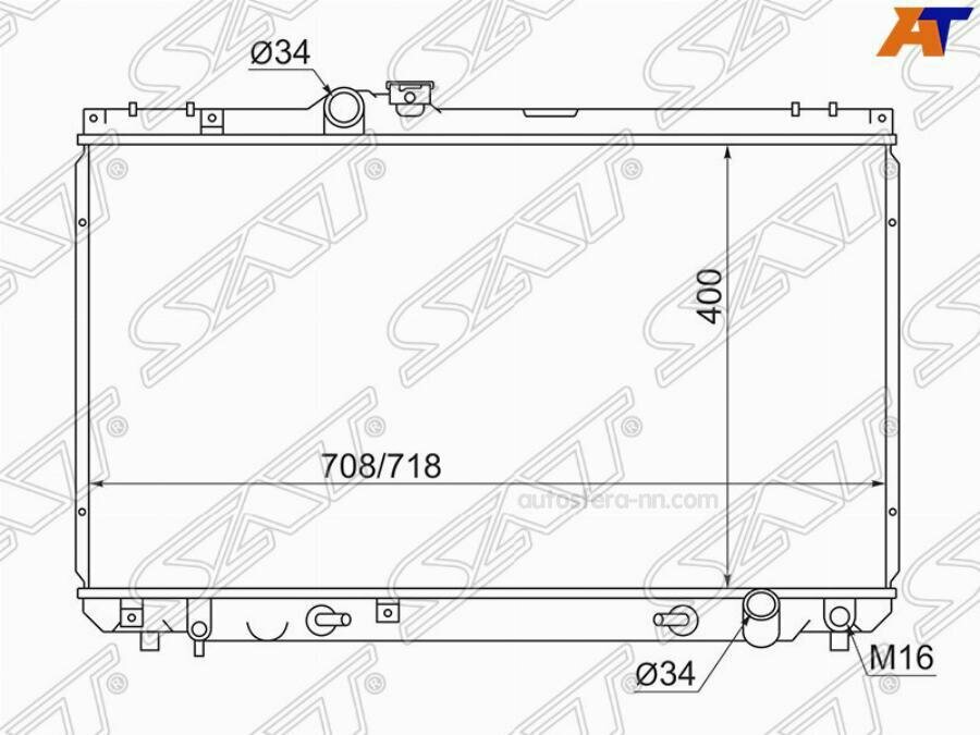 SAT TY0005100 Радиатор Toyota Mark II (X100, X110) 96-04 / Chaser 96-01
