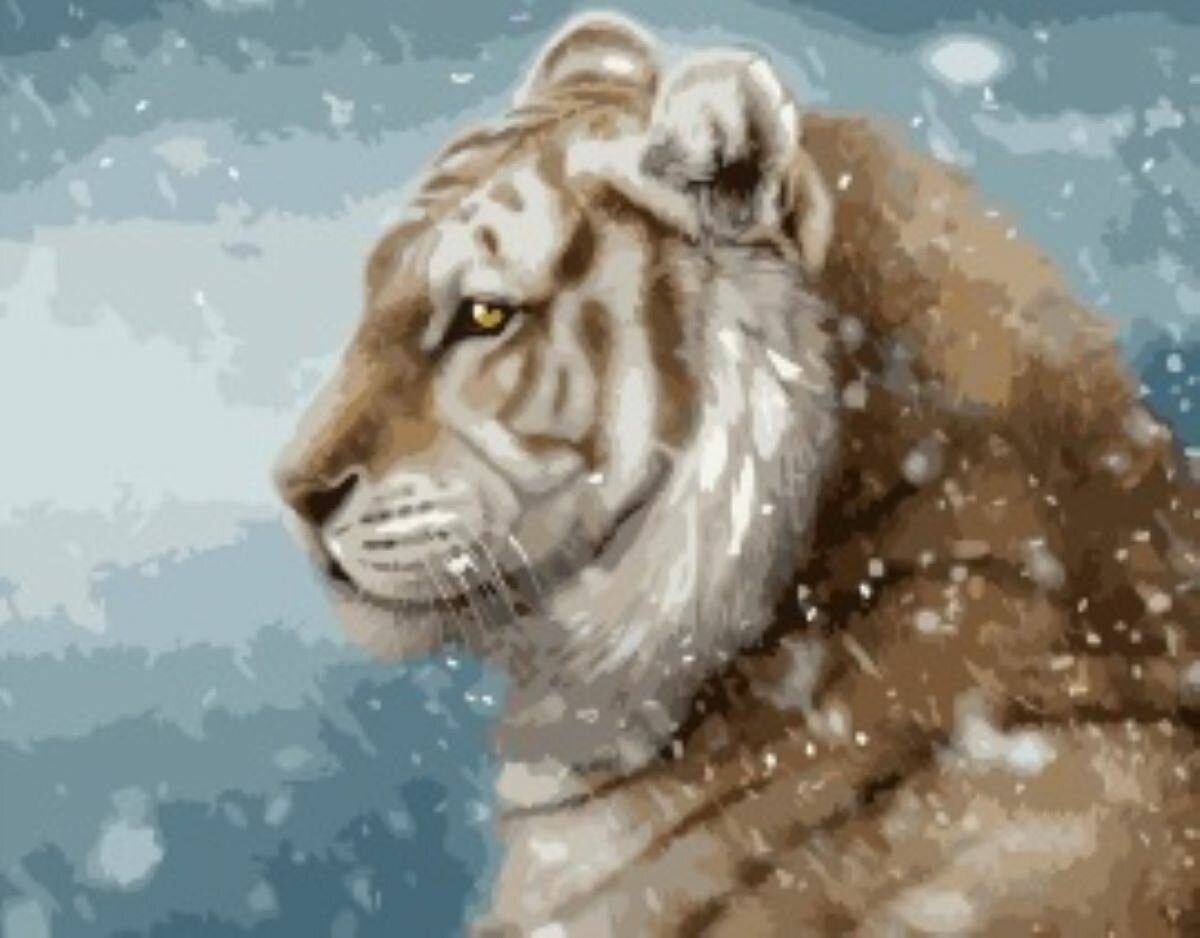 Картина по номерам 40х50 Тигр зимой