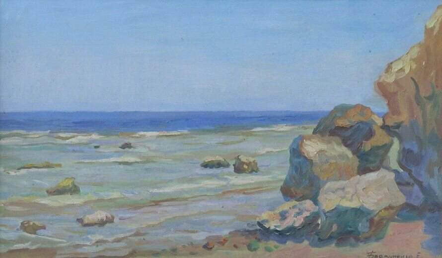 ART-Salon at Oktyabrskaya картина "Красное море", 30х50 см, холст, масло, авторская работа