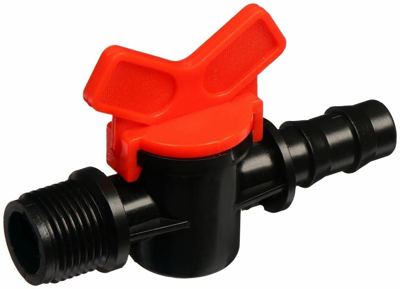 Клапан регулирующий, наружная резьба 3/4", для шланга 1/2" (12 мм), пластик