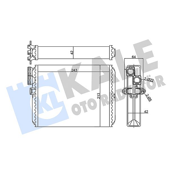 KALE 346430 (346430_KL1) радиатор отопителя для а / м Volvo (Вольво) s60 (00-) / s70 (97-) / s80 (98-) / v70 (00-) / xc70