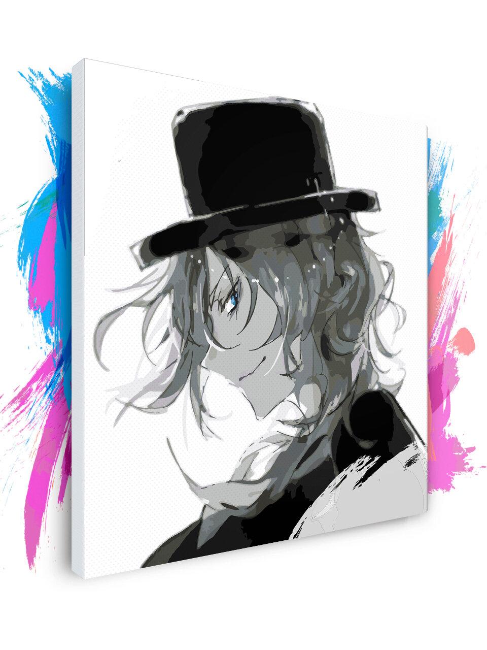 Картина по номерам на холсте Великий из бродячих псов - Чуя ЧБ, 50 х 50 см