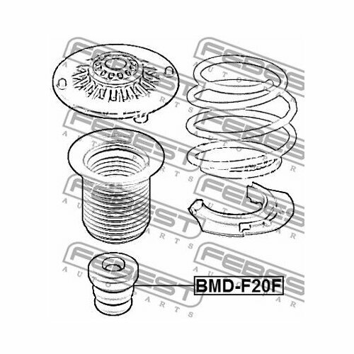 Амортизатор подвески передний для автомобиля BMW, FEBEST BMD-F20F (1 шт.)