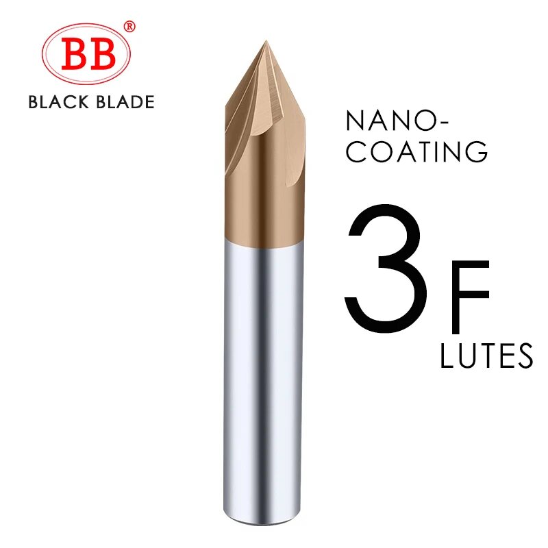 BB V-образная фреза с зенковкой, твердосплавная фаска, край для снятия BB2055, 3mm, 90 Degree