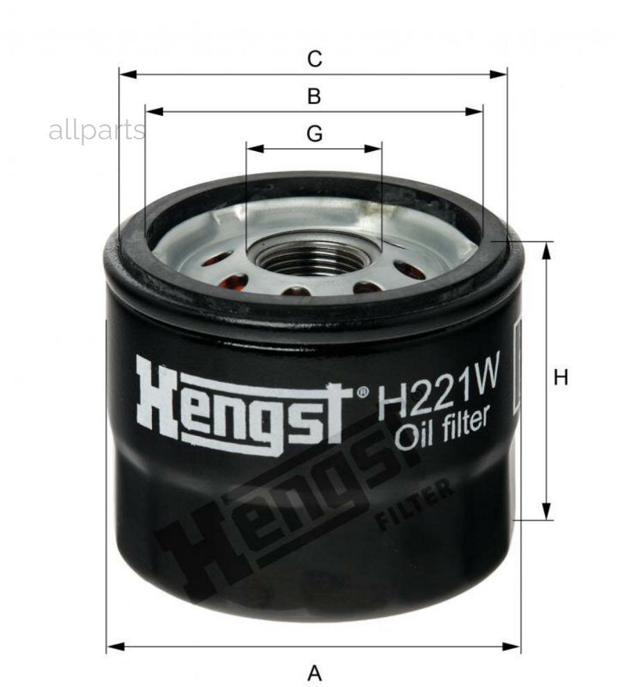 HENGST FILTER H221W Фильтр масляный