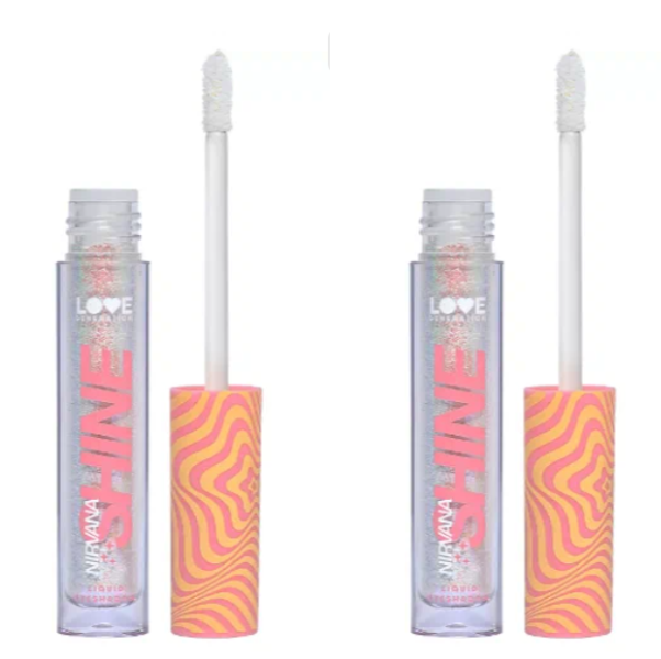 Сияющие жидкие тени для век Love Generation Nirvana, тон 04 серебряно-розовый, 2,8 мл, 2 шт