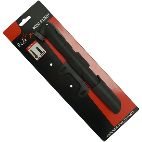 Мининасос Tbs пластиковый 25х280мм, Schrader/Presta, фиксатор с рычажком, (упаковка пакет)