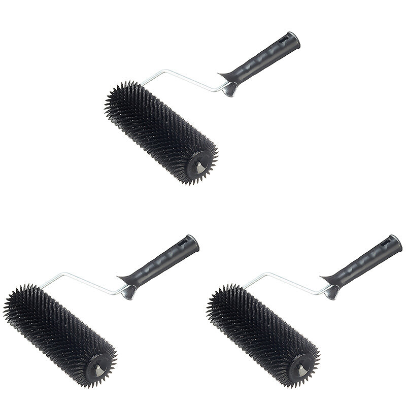 Валик игольчатый 200 мм игла 14 мм стержень 6 мм d78 мм с ручкой (3 шт.)