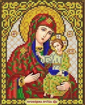 Ткань с рисунком для вышивания бисером Благовест ИС-5081 Богородица Гербовецкая, 13 х 18 см (Бисер в комплект не входит.)