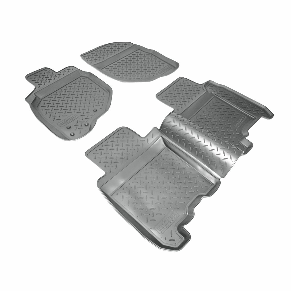 Ковры в салон Norplast/Unidec для Honda Jazz в кузове GD (2004-2009)Полиуретан, арт. NPL-Po-30-30-G (Серый)