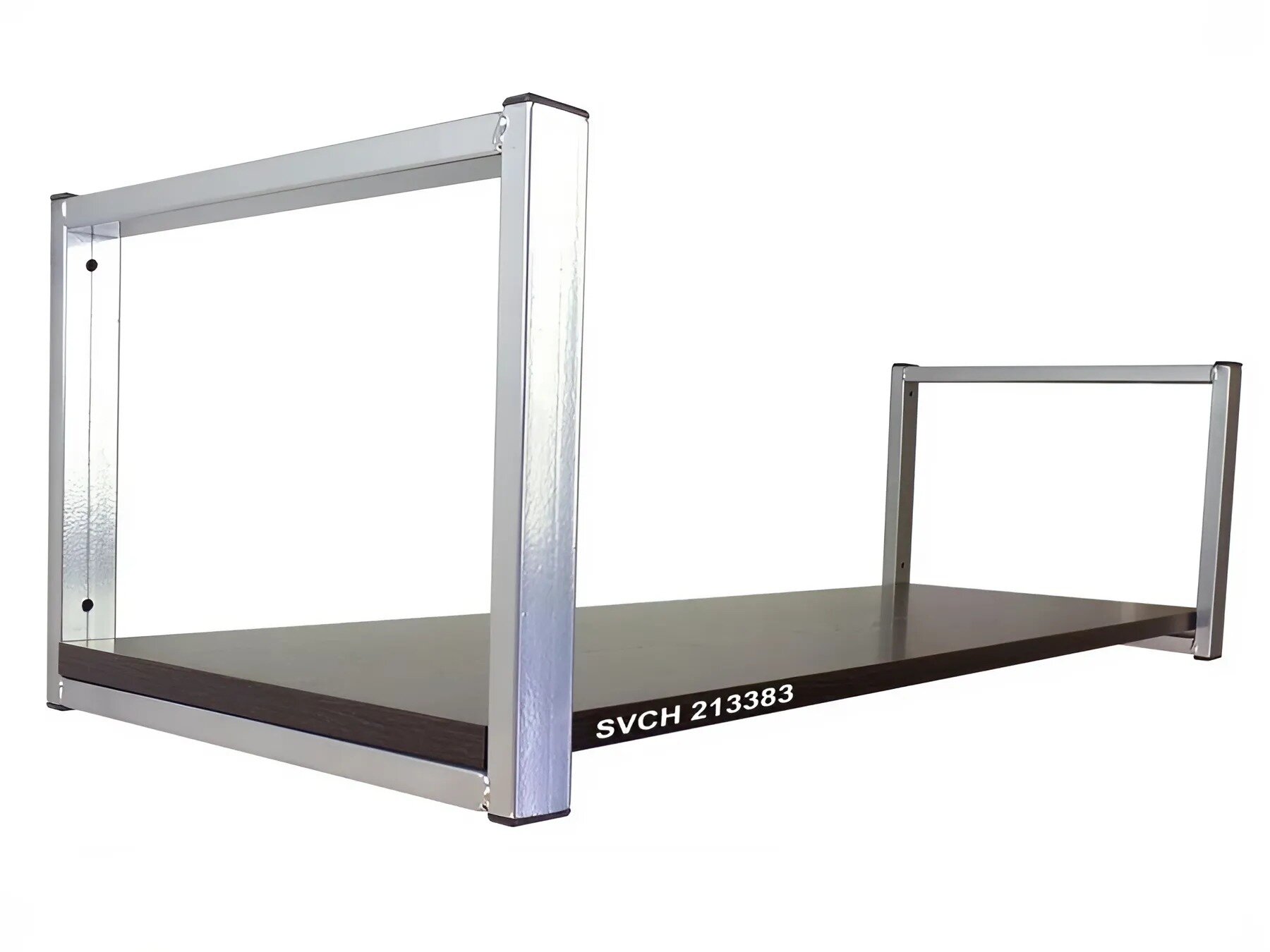 Полка для микроволновки GARROSS "SIBERIA 213383", 1 полка 30х90 см, высота 25 см, каркас серебристый, цвет полок венге