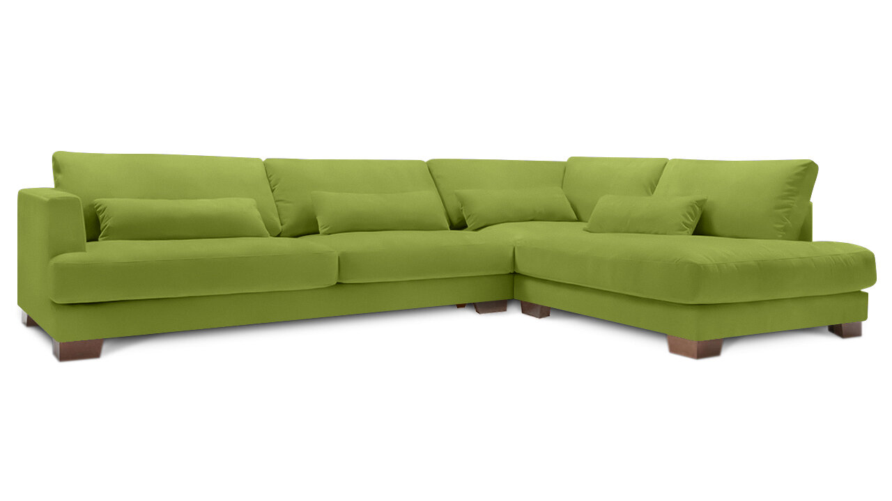 Угловой диван Марсель (большой) Vivaldi 32 NOW 309x210x90 см, зеленый Велюр, еврокнижка Дом мебели для вас