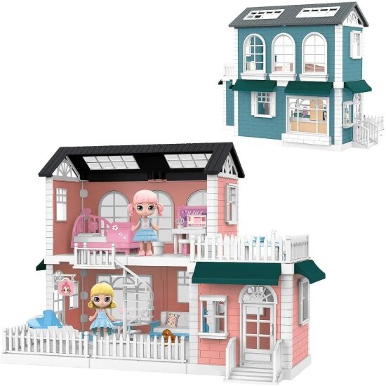 Игровой набор Abtoys WZ-11417 Модульный домик Мини-куколки в гостинной, в музыкальной комнате, в спальне