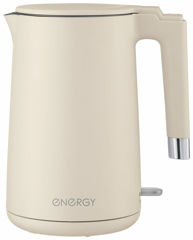 Чайник электрический Energy E-215 (1.7 л), бежевый, двойной корпус (164158)