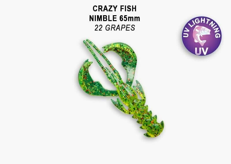 Силиконовые приманки Crazy Fish Nimble 2.5" 44-65-22-6 кальмар