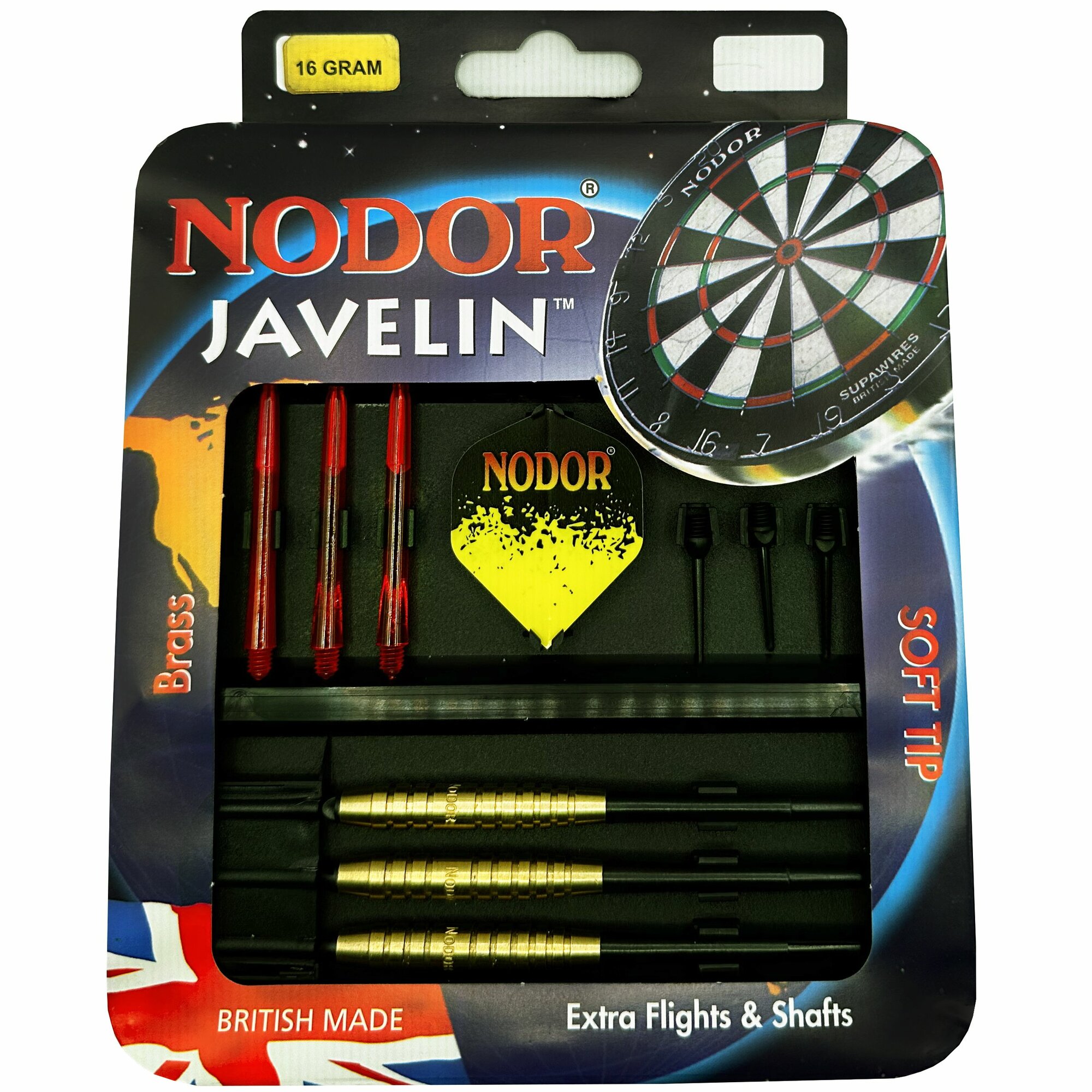 (SOFTIP) Дротики 16гр с пластиковыми иглами для Электронного Дартс Nodor Javelin Brass
