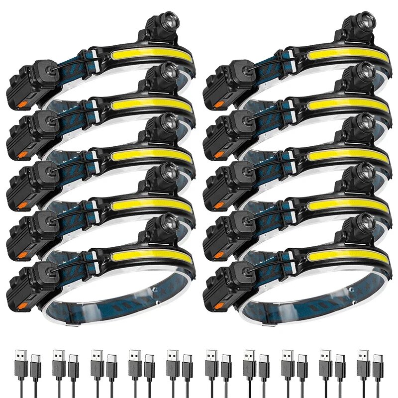 Индукционный налобный фонарь XIWANGFIRE W678-2 ZOOM 10pcs