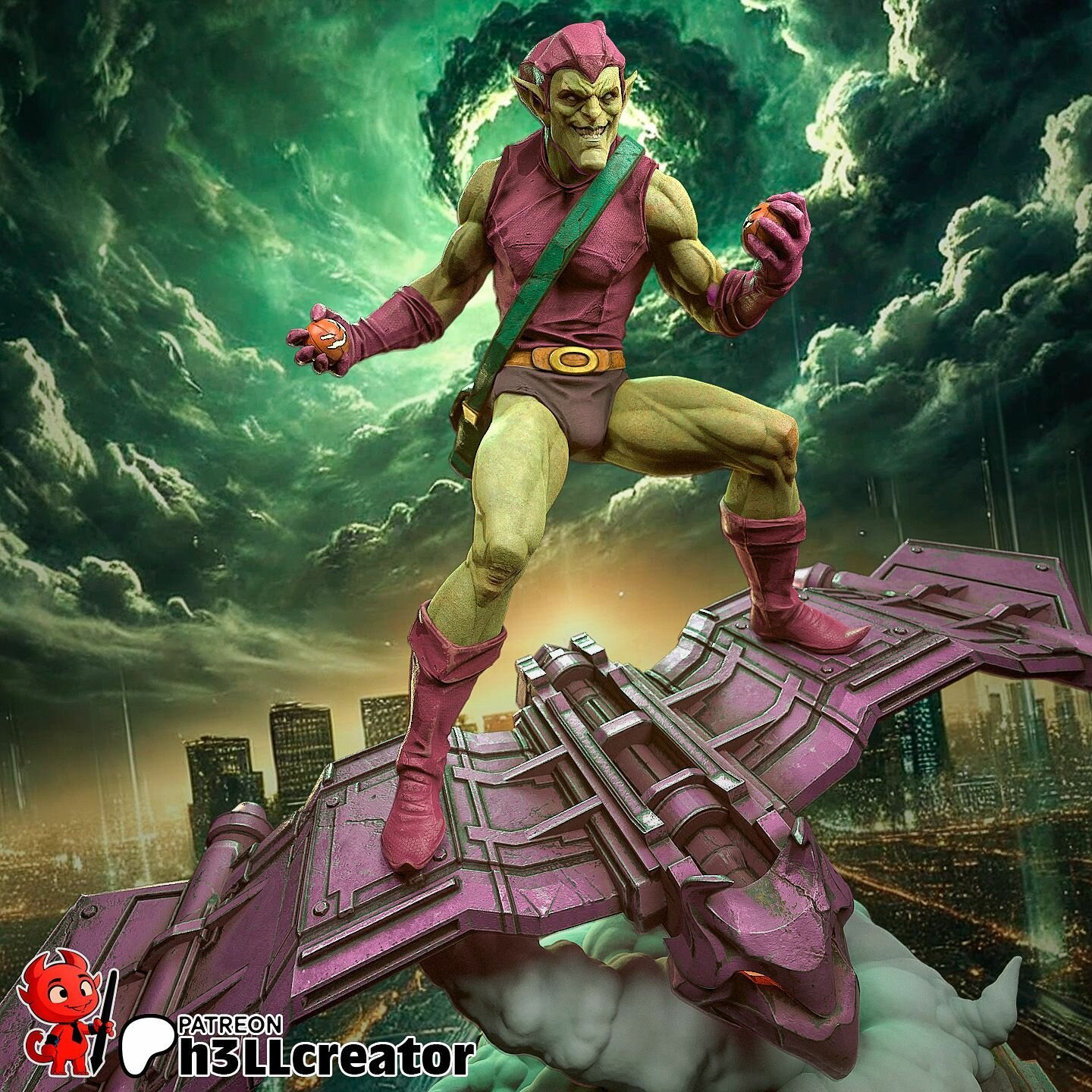 Фигура модель Зелёный Гоблин, Green Goblin (Spider Man), 226 мм
