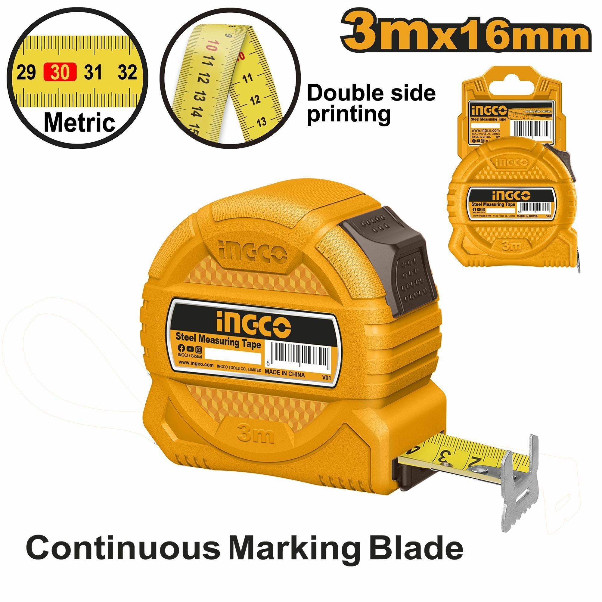 Рулетка измерительная INGCO HSMT39316-1 3x16 мм