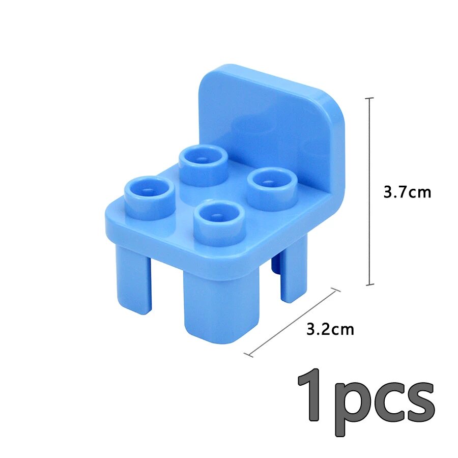 Большие строительные блоки ледуо Синий, Blue-Chair