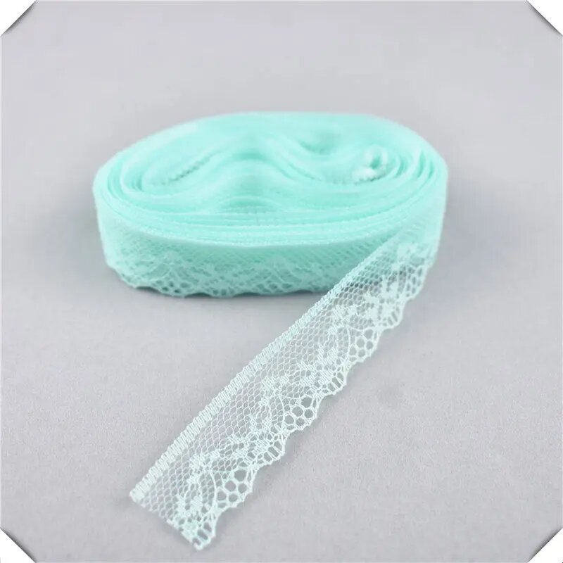 Африканская кружевная ткань 10 ярдов, белая кружевная лента 1.8 см WHxmsh Бирюзовый, Light Green