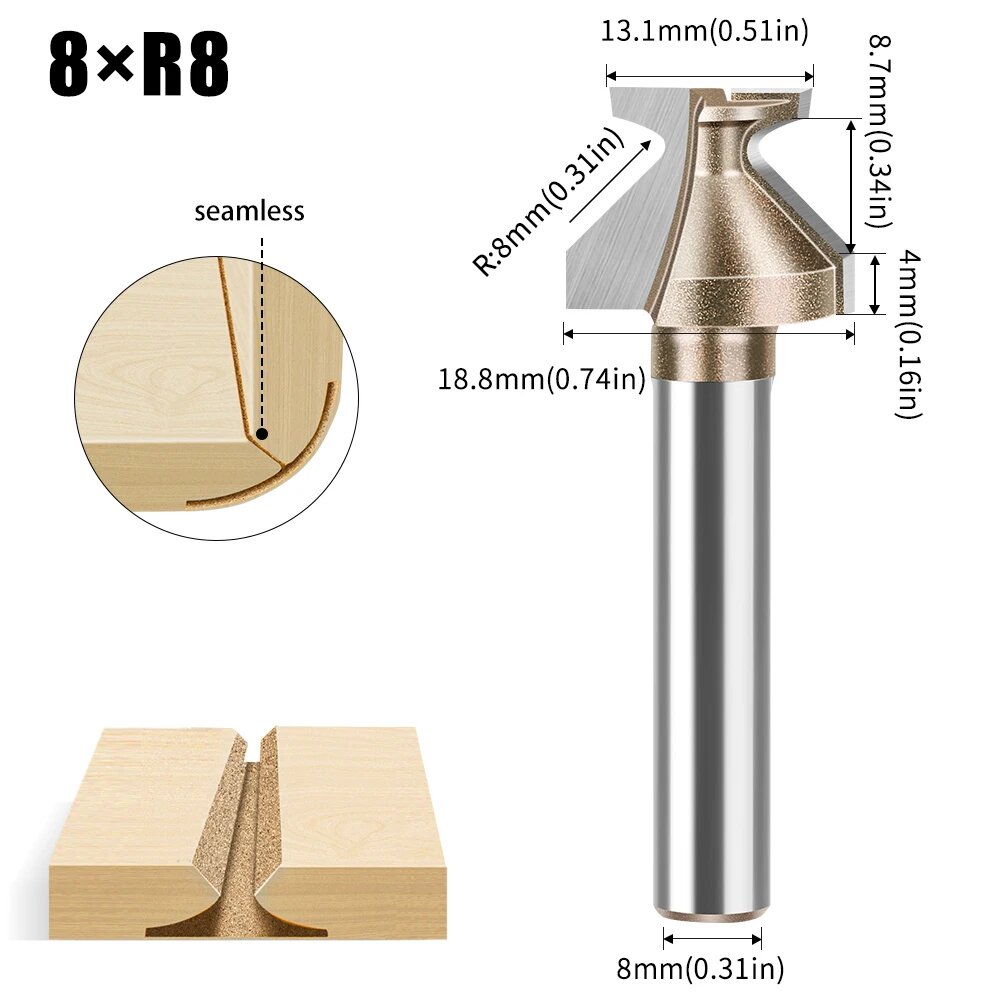 Фреза для дерева JGZUI 6,8,12 мм R8 8XR8