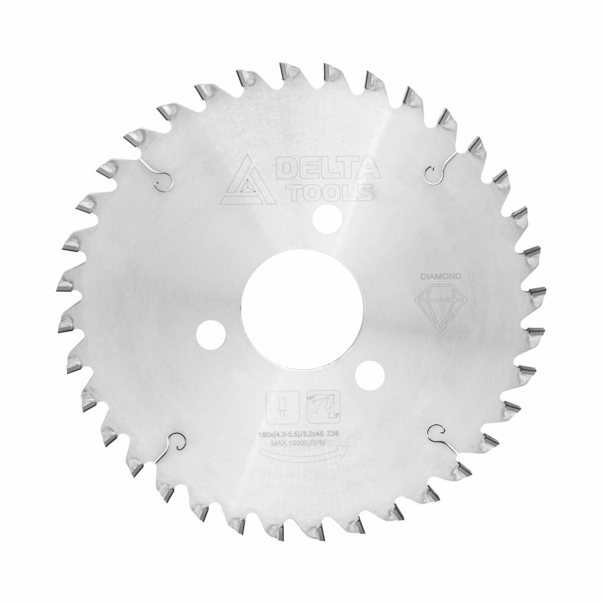 DTDSB 1804543KON Пила подрезная коническая алмазная Delta-Tools 180*45*4.3/5.5*36T