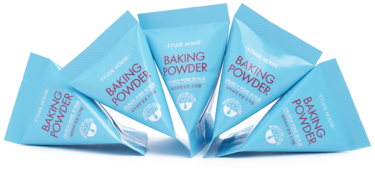 Etude House скраб для лица Baking Powder Crunch Pore Scrub с содой в пирамидках 5 шт по 7 мл