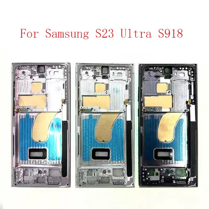 Для Samsung S23 Ultra S918 средняя рамка корпусная панель ЖК-дисплея лицевая панель Замена EU Silver