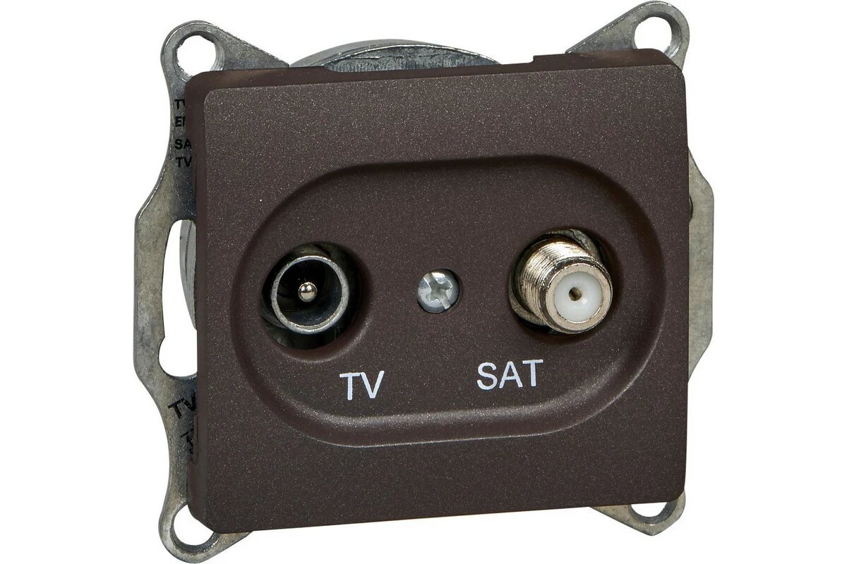 Systeme Electric ( Schneider Electric) Glossa tv-sat розетка оконечная 1db, механизм, шоколад GSL000897