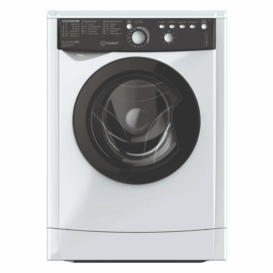 Стиральная машина Indesit EWSB 5085 BK , 5 кг белья, 800 оборотов/минуту, 16 программ