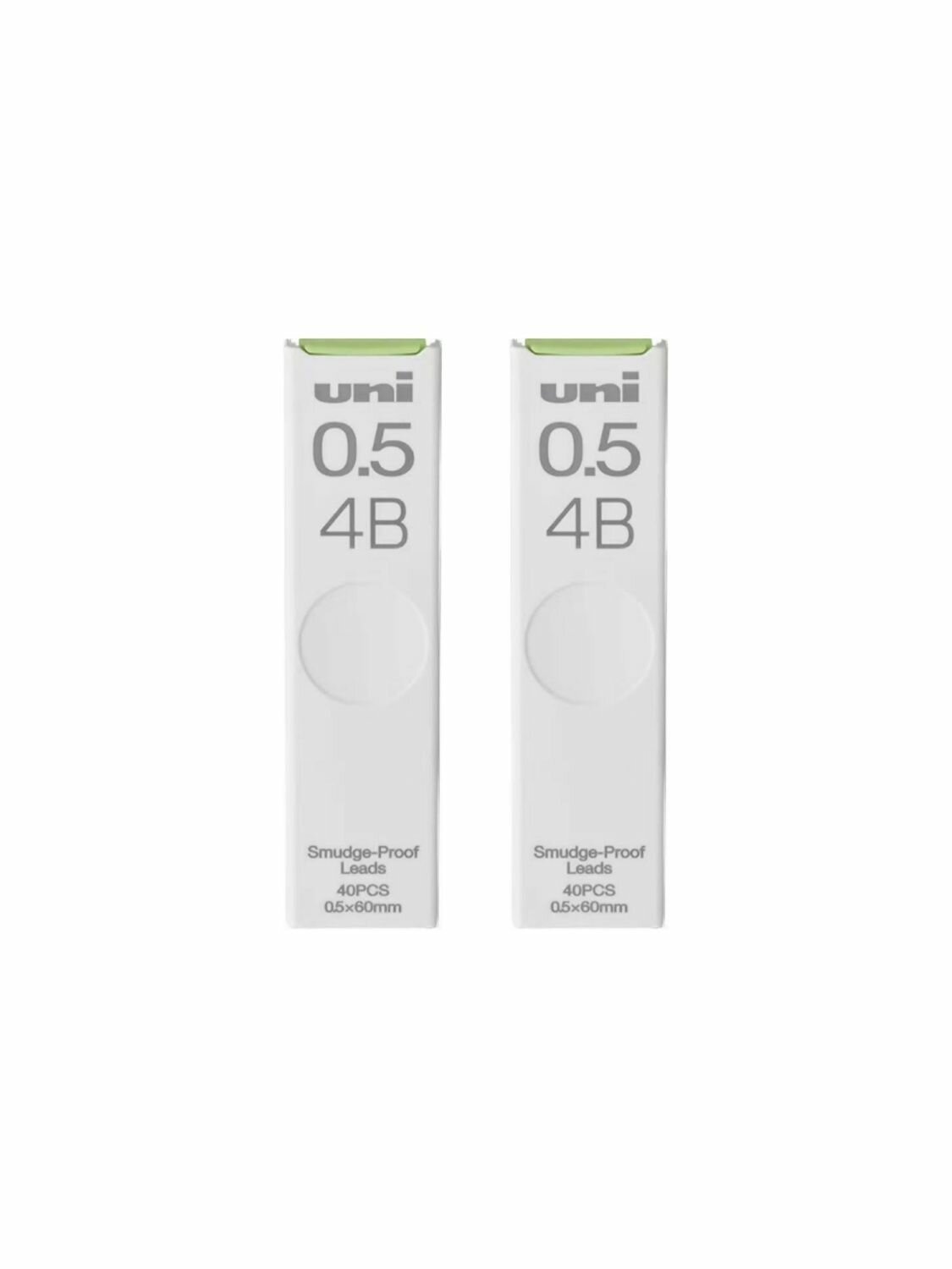 Грифели Uni Smudge-Proof 0,5 мм 4В 80 шт в пеналах - прочные, не ломаются и не размазываются для письма и рисования