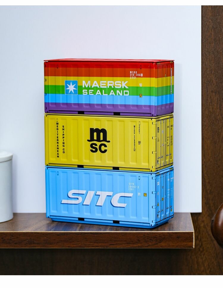 Жестяная коробка-органайзер в стиле морского контейнера