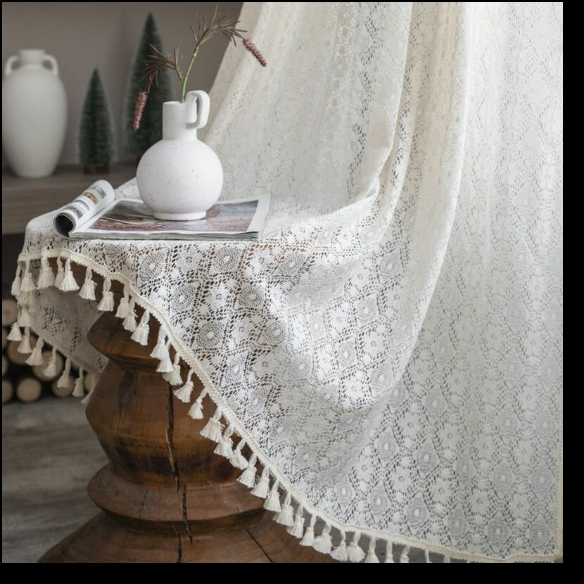 Шторы Тюль Бежевые кружевные свадебные,240,1,150