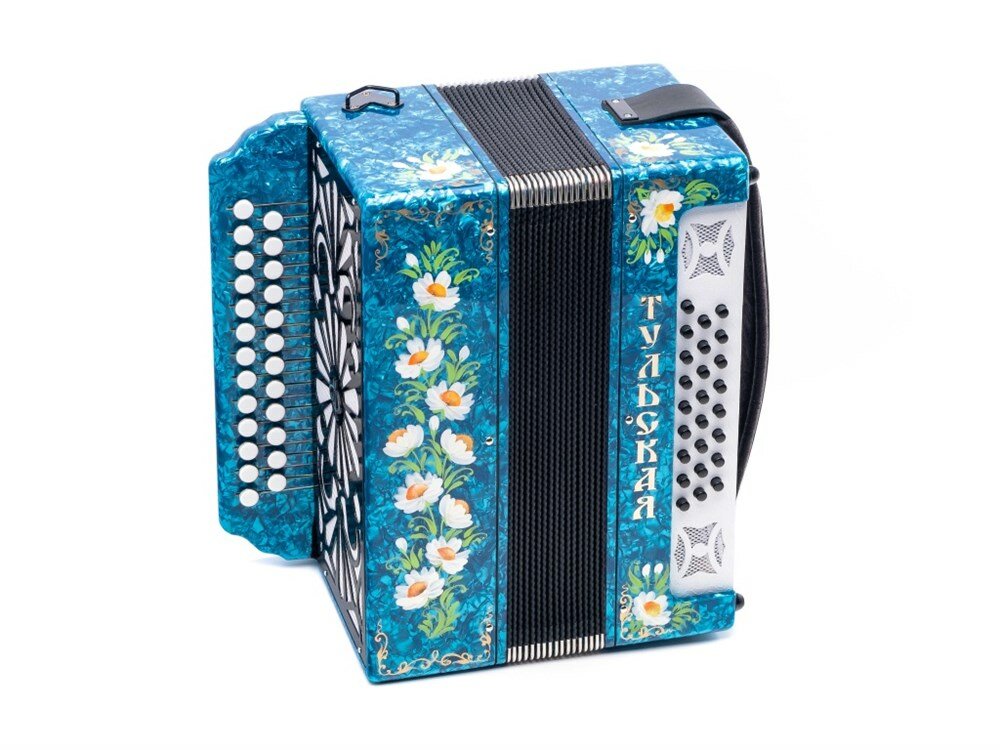 Тульская Гармонь G-21-BL Гармонь Тульская-301М 25х25-III с двумя ремнями, синяя