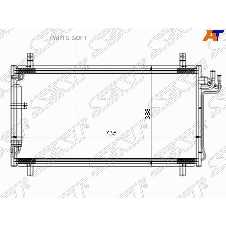 Радиатор кондиционера Infiniti G35 02-07 / Nissan Skyline 01-07 от официального дистрибьютора, SAT, артикул STNS353940