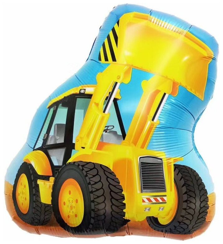 Шар (24'/61 см) Фигура, Экскаватор, Желтый, 1 шт.