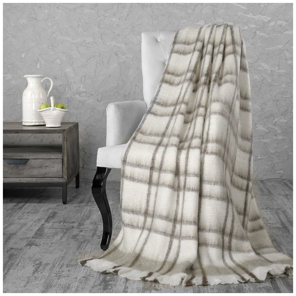 Плед Decor of Today, шерстяной, мохеровый, теплый, 170 x 130 см