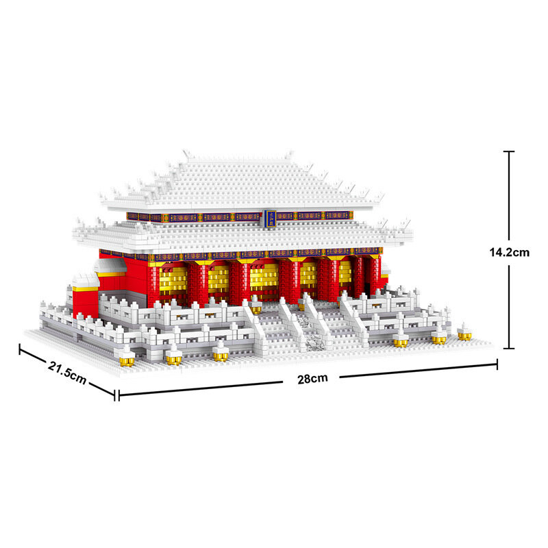 ZheGao 8049 Китайская архитектура Снежный Тайхэ Дворец Микро Блоки Конструктор Цвет：8049 Снежный Тайхэ Дворец