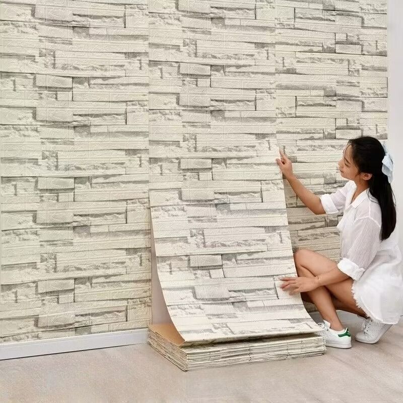 Самоклеящаяся 3D-панель для стен, водонепроницаемая, антибактериальная, для декора стен в спальне и гостиной, домашний ремонт 70*500см/100см,