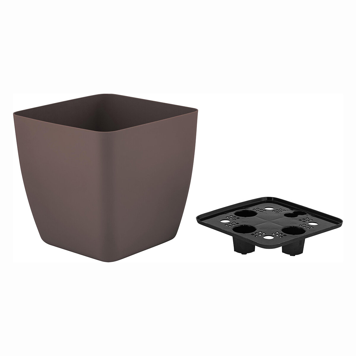 Горшок для цветов InGreen Vienna, квадратный, 5 л, горький шоколад