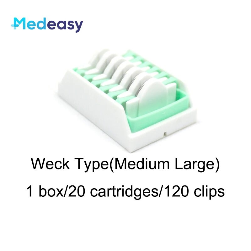 Weck тип Medium Large клипсы для лапароскопии (120 шт.)