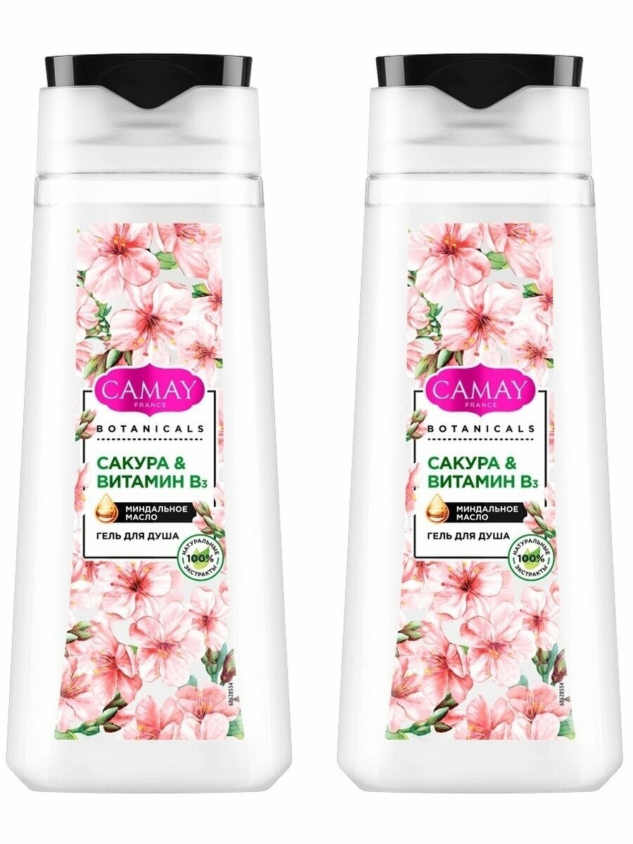 Camay Гель для душа Botanicals Японская сакура, 250 мл, 2 шт/